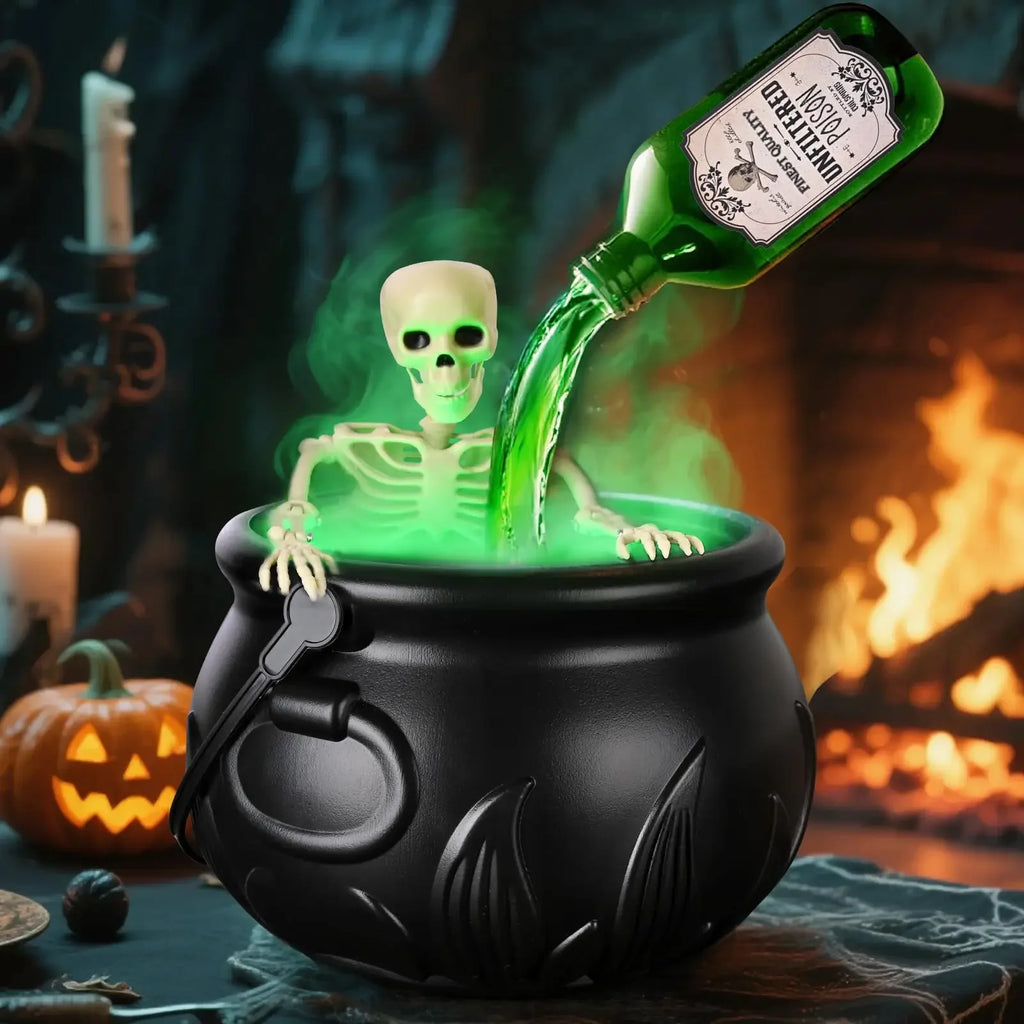 LED Witch Cauldron with Fog & Skeleton Decor – HoliShop